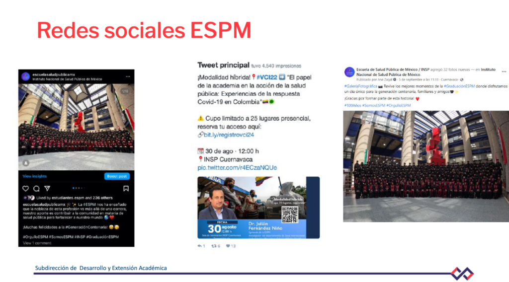 Por una cultura de la salud pública: Subdirección de Desarrollo y Extensión Académica – ESPM